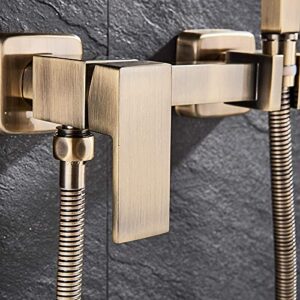 icVantA Shower System Antique Bronze Bidet Shower Faucets Brass Hygienic Shower Spray Airbrush Tap Hot & Cold Mixer Toilet Spray Bidet ShowerRound Model，Square Model