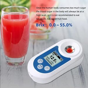 PODEC Digital Brix Refractometer, 0-55% Range High-Precision Fruit Meter with Automatic Temperature Compensation Function, ±0.2% Precision and IP65 Waterproof, for Sugar Solutions Food