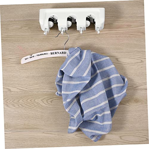 MERRYHAPY Mop Holder Wall Mount Clothing Mounted Clothing Coat Hanger Broom Holder Mounted Tools Hanger Wall Mount Clothing Rack Broom Hanger Storage Shelf Umbrella Storage Rack White