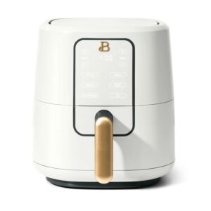 beautiful drew barrymore 3-quart digital air fryer, turbocrisp technology, 4 presets, 170°f-400°f, non-stick, dishwasher safe, 1200 watt. (white icing)