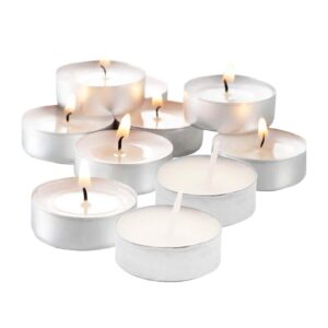 minii tealight candles - 10-pack unscented white votive candles, dripless minii candles | portable flameless tealight candles, long-lasting smokeless tea lights for weddings, christmas, home décor