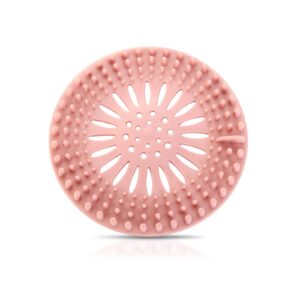 cofeco drain hair catcher, 4 pack hair catcher shower drain covers protector silicone bathtub hair stopper for regular drains of shower room, bathroom