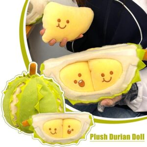 pulunto Creative Detachable Durian Plush Toy, Fruit Durian Plush Toy, Durian Plush Pillow, Lovely Fruit Plush Toy Doll Throw Pillows, Fruit Plush Toy Gifts for Christmas,Birthday