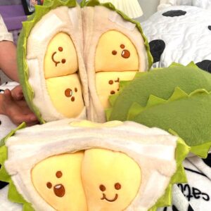 pulunto Creative Detachable Durian Plush Toy, Fruit Durian Plush Toy, Durian Plush Pillow, Lovely Fruit Plush Toy Doll Throw Pillows, Fruit Plush Toy Gifts for Christmas,Birthday