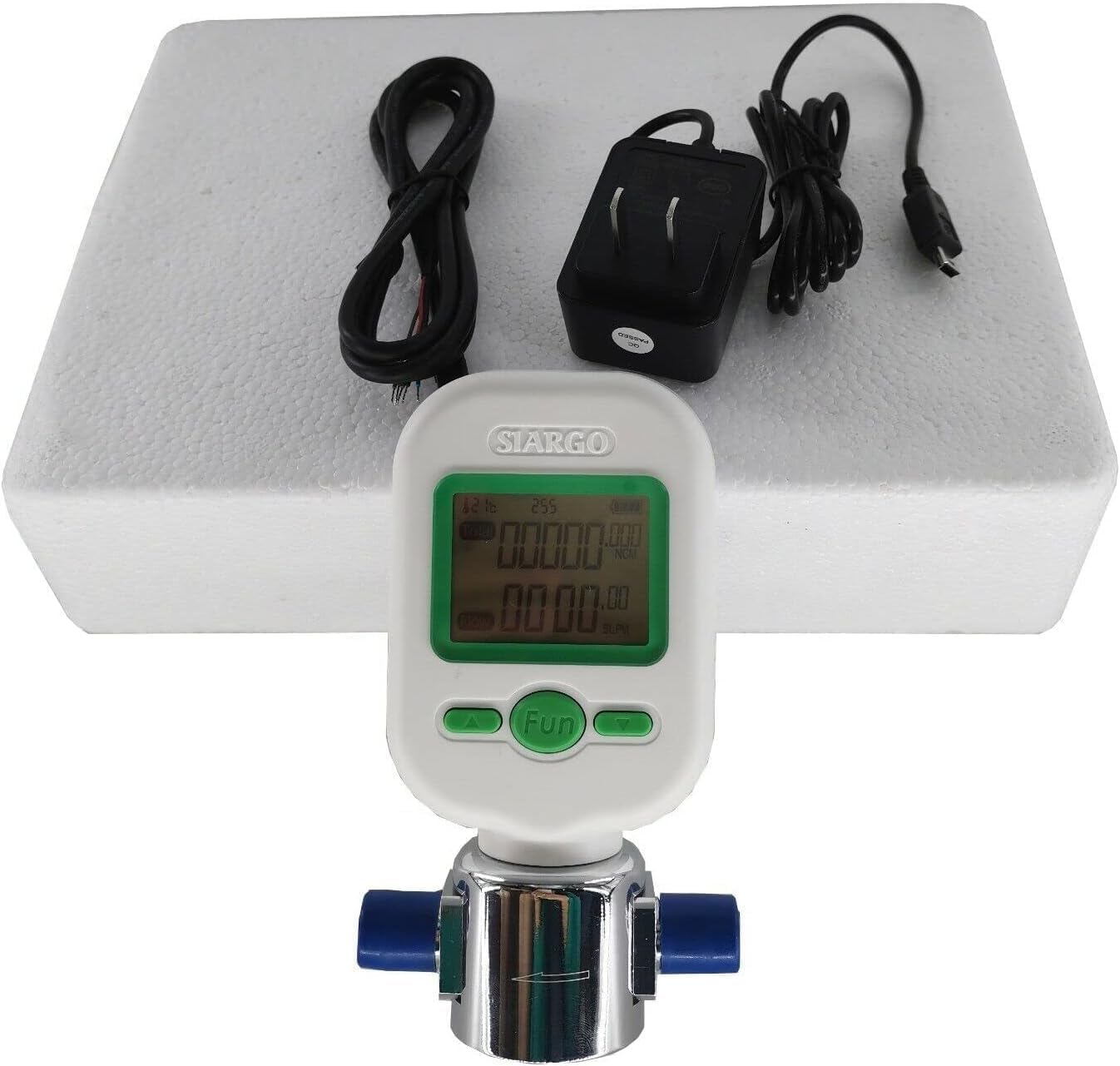 BHYIQI Portable Gas Mass Flow Meter Mass Air Flowmeter with Range 0 to 20L/Min Accracy ±2.5+0.5FS% LCD Display Password Setting Alarm Function