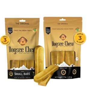 dogsee himalayan yak cheese dog chews (small - 3 & xl - 3 chews) | no preservatives | rich in protein & calcium | premium dog dental chews