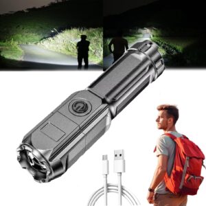 ofucab peachloft flashlight,peachloft flash light,flashlight 200000 lumens, led high lumenssuper bright tactical adjustable zoom flashlight for home and camping (1pc)