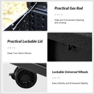 TerraSafe Large Deck Boxes,150 Gallon Resin Storage Boxes for Outdoor Cusion,waterproof,lockable Black,Garden Tools