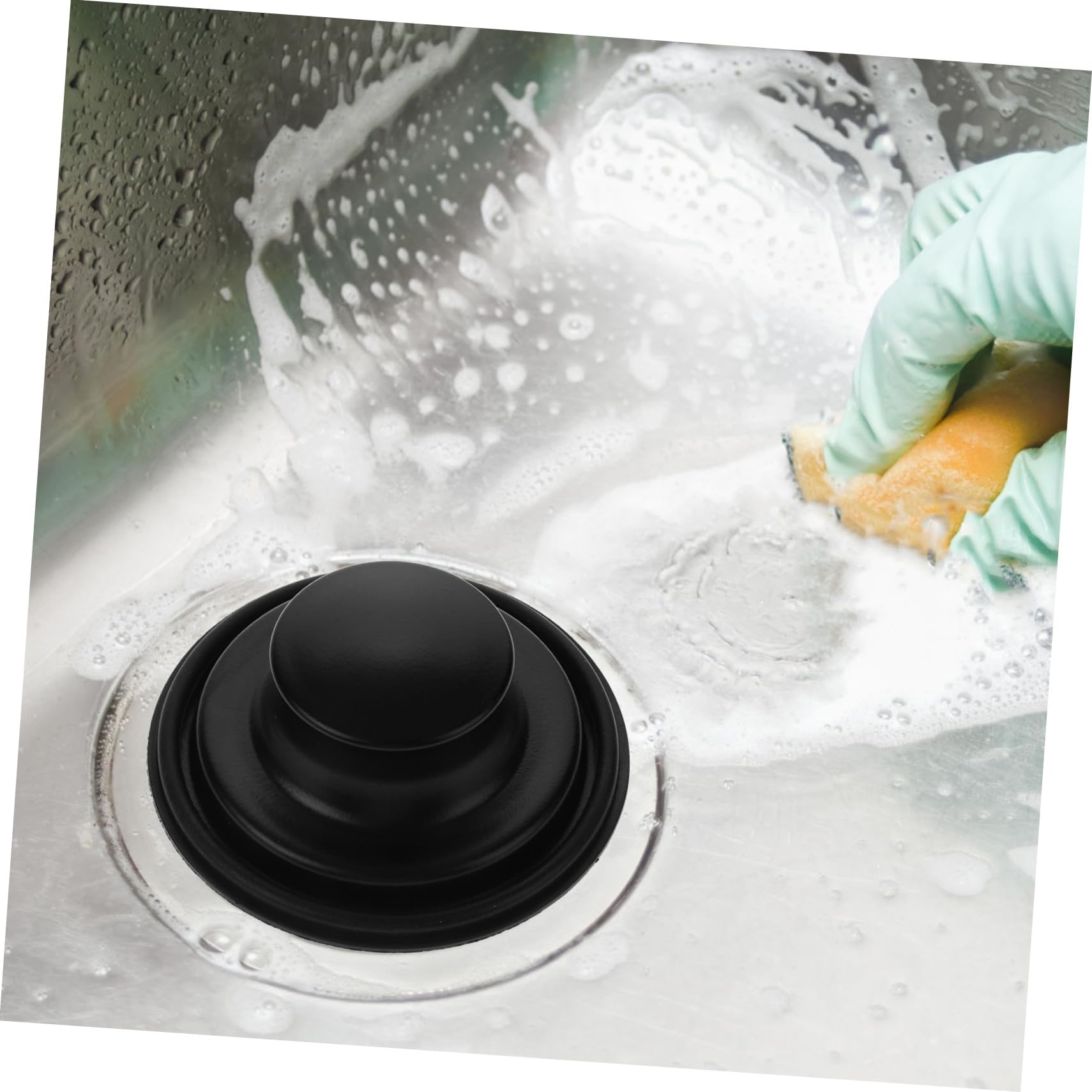 Uonlytech Sink Seal Cover Shower Clog Cover Bathtub Drain Sink Stopper Kitchen Bath Tub Drain Cover Kitchen Drain Bathroom Sink Stopper Sink Strainer Black