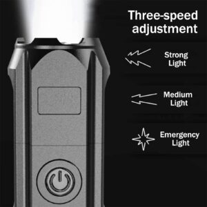 Peachloft Flashlight, Peachloft Flash Light, Rechargeable Flashlights Light LED Flashlights for Home and Camping, Adjustable Zoom, Ipx4 Waterproof (1PCS)