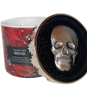 Bath and Body Works Vampire Blood with Skull Lid 3-Wick Candle