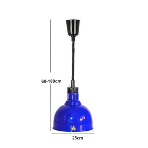 Food Heat Lamp Telescopic Lamp Food Warmer Lamp Hanging Barbecue Heating Chandelier Bulb Suitable for Kitchen,Restaurant,Blue