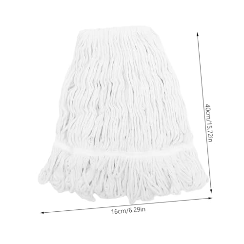 Amosfun Mop Replacement Head Mop Pads Replacement Floor Cleaning Mop Head Commercial Mop Head Wet Mop Head Refill Household Mop Pad Spins Mop Refill Floor Sweeper White Cotton Thread