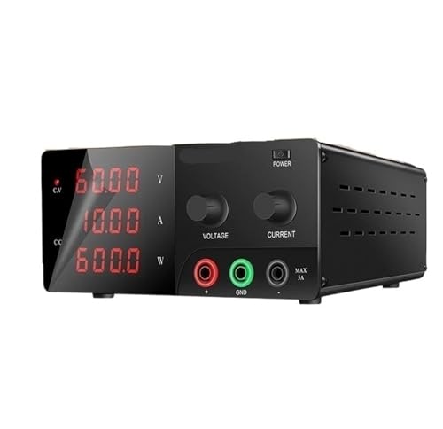 60V 10A 600W Adjustable DC Power Supply Switching Power Source Current Voltage Regulator(R-SPS6010 Black,110V)