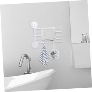 STOBAZA 1 Set Bathroom Towel Rack Towel Bar Drying Rack Swivel Towel Rack Coat Hangers Towels Towel Hanging Holder Towel Hanger Wall Shelf Toilet Tissue Rack Bath Towel Rack White Rubber