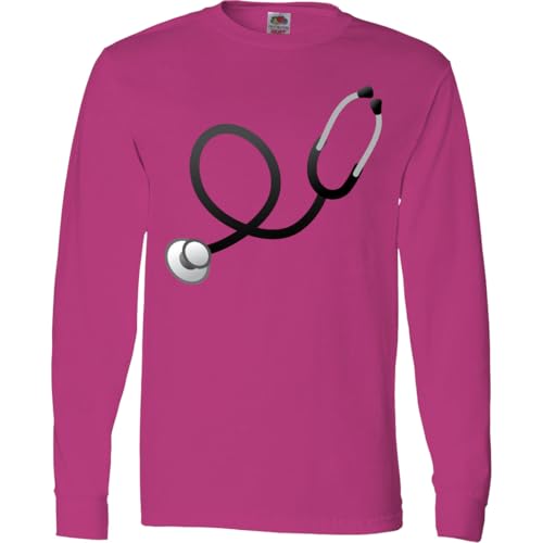 inktastic Doctor Stethoscope Adult Long Sleeve T-Shirt 3X-Large Cyber Pink 58c7