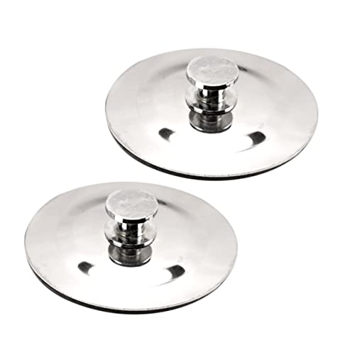 KONTONTY 2pcs Bathtub Bath Shower Drain Covers Easy to Remove Stopper Sink Basket Replacement Stopper Suction Stopper Easy to Use Stopper Silver