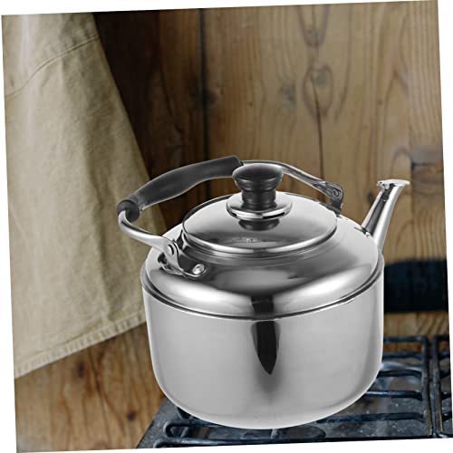 PAMINGONO Stainless Steel Kettle Tea Kettle Stainless Electric Tea Serving Pot Water Boiling Pot Stove Safe Insulated Teapot Espresso Machines for Home Coffee Espresso Maker Teakettle Silver