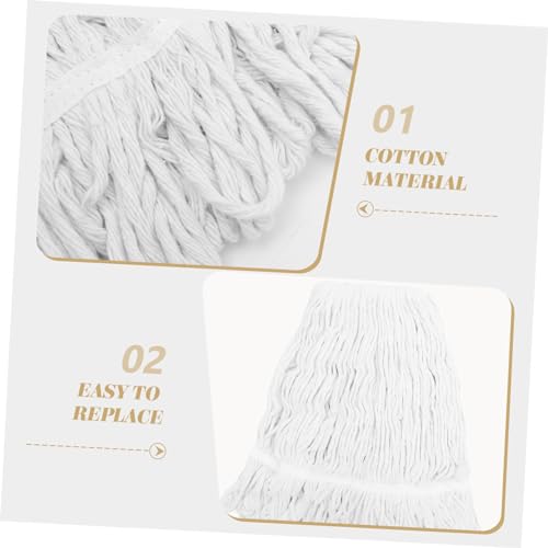 ULDIGI Mop Replacement Head Spins Mop Refill Floor Cleaning Mop Head Wet Mop Head Refill Commercial Mop Head Floor Sweeper Household Mop Pad Spray Mop Head Mop Heads White Cotton Thread