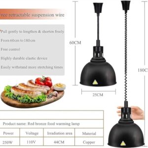 Restaurant Hanging Heating Lamp, Heat Lamp Food Warmer, Stainless Steel Single-Head Food Heat Preservation Lamp for Food Service Restaurant Kitchen,