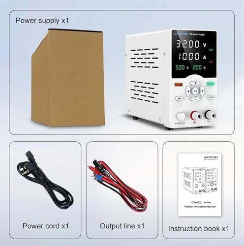 DC Power Supply, 30V 10A Benchtop Power Supply with Precise Voltage and Current Setting Buttons, with USB Quick Charge Display(GC3010B,220V AU Plug)