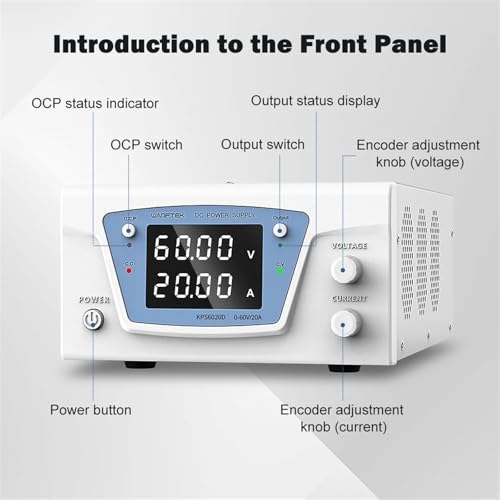 1PCS Desktop DC Power Supply 60V 20A Regulated Power Output 4-Digit LED Display Digitally Adjustable OCP Short Circuit Warning(KPS1530D,220V)