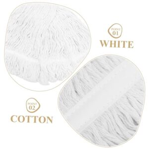 KICHOUSE Mop Replacement Head Floor Sweeper Household Mop Pad Spins Mop Refill Floor Cleaning Mop Head Commercial Mop Head Reusable Mop Pad Wet Mop Head Refill Mop Pads White Cotton Thread