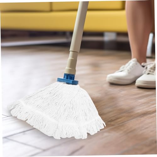 HONMEET Mop Replacement Head Wet Mop Head Refill Mop Head Commercial Mop Head Floor Sweeper Mop Refill Replacement Mop Refill Accessory Cleaning Mop Replacement Cotton Thread White