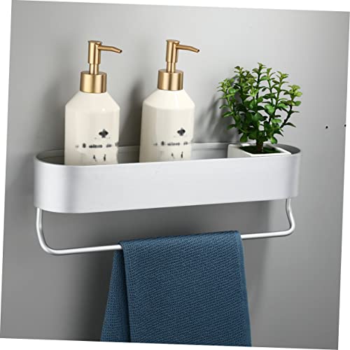 Unomor No Punching Rack Shower Suction Shelf Kitchen Bottle Mounted Shelf Suction Towel Wall Mount Paper Towel Holders Wall Mounted Shelves for Storage Tub Shelf Silver