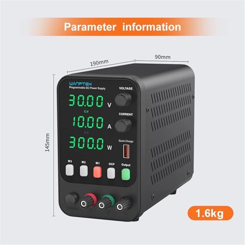 1PCS Laboratory Power Supply, 0-30 V 0-10 A, DC Adjustable Power Supply with 4-Digit LED Display, Encoder Adjustment knob and Output(APS3010H 30V 10A)