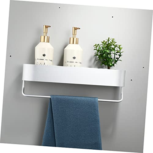 Unomor No Punching Rack Shower Suction Shelf Kitchen Bottle Mounted Shelf Suction Towel Wall Mount Paper Towel Holders Wall Mounted Shelves for Storage Tub Shelf Silver