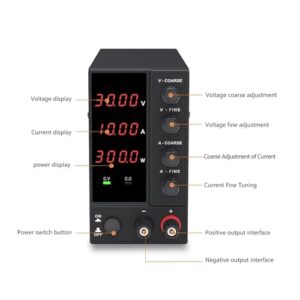 Adjustable DC Power Supply 30V 10A Power Supply 60V 5A Voltage Regulator Stabilizer Switching Bench Source(3Digits 120V 3A)