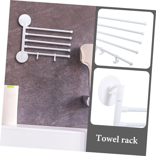 STOBAZA 1 Set Bathroom Towel Rack Towel Bar Drying Rack Swivel Towel Rack Coat Hangers Towels Towel Hanging Holder Towel Hanger Wall Shelf Toilet Tissue Rack Bath Towel Rack White Rubber