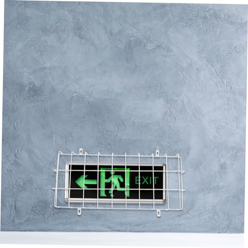 KONTONTY Iron Cover for Emergency Light Exit Sign Protective Cover Emergency Light Wire Guard White Emergency Light Wire Cover