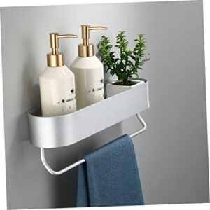 Unomor No Punching Rack Shower Suction Shelf Kitchen Bottle Mounted Shelf Suction Towel Wall Mount Paper Towel Holders Wall Mounted Shelves for Storage Tub Shelf Silver