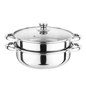 28cm two-layer soup stock pots with steamer stainless steel layer multi-purpose multi-function cooking pot