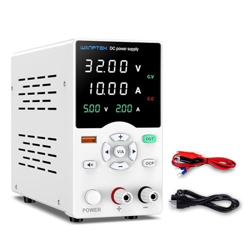 DC Power Supply, 30V 10A Benchtop Power Supply with Precise Voltage and Current Setting Buttons, with USB Quick Charge Display(GC3010B,220V AU Plug)