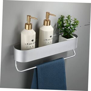 Unomor No Punching Rack Shower Suction Shelf Kitchen Bottle Mounted Shelf Suction Towel Wall Mount Paper Towel Holders Wall Mounted Shelves for Storage Tub Shelf Silver