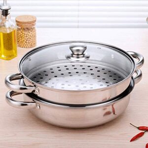 28CM Two-layer Soup Stock Pots With Steamer Stainless Steel Layer Multi-purpose Multi-function Cooking Pot