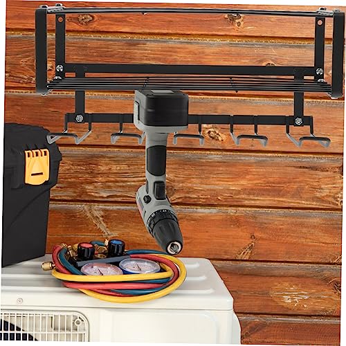 ABOOFAN Electric Drill Storage Rack Heavy Duty Storage Rack Power Screwdriver Cordless Tool Holder Garage Storage Shelves Heavy Duty Garage Organizer Rack Cordless Drill Black Carbon Steel