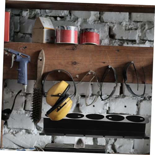 Parliky 1 Set Home Storage Rack Tool Wall Mounted Storage Rack Workshop Storage Shelf Sundries Storage Shelf Electric Drill Holder Garage Storage Shelf Drill Shelf Metal Black