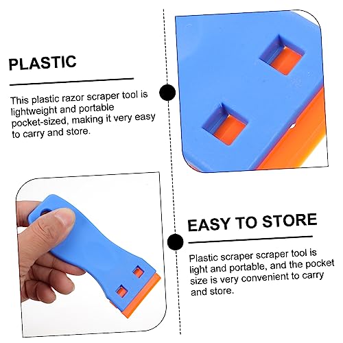 PRETYZOOM 3pcs Paint Plastic Scraper Decals Razor Blue Paint Decals Razor Stickers Plastic