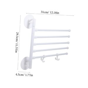 FONDOTIN 1 Set Kitchen Towel Holder Clothes Drying Rack Towels Towel Bar Coat Hangers Towel Rack Toilet Tissue Rack Towel Hanger for Bathroom Hand Towel Hanging Rack Stainless Steel White