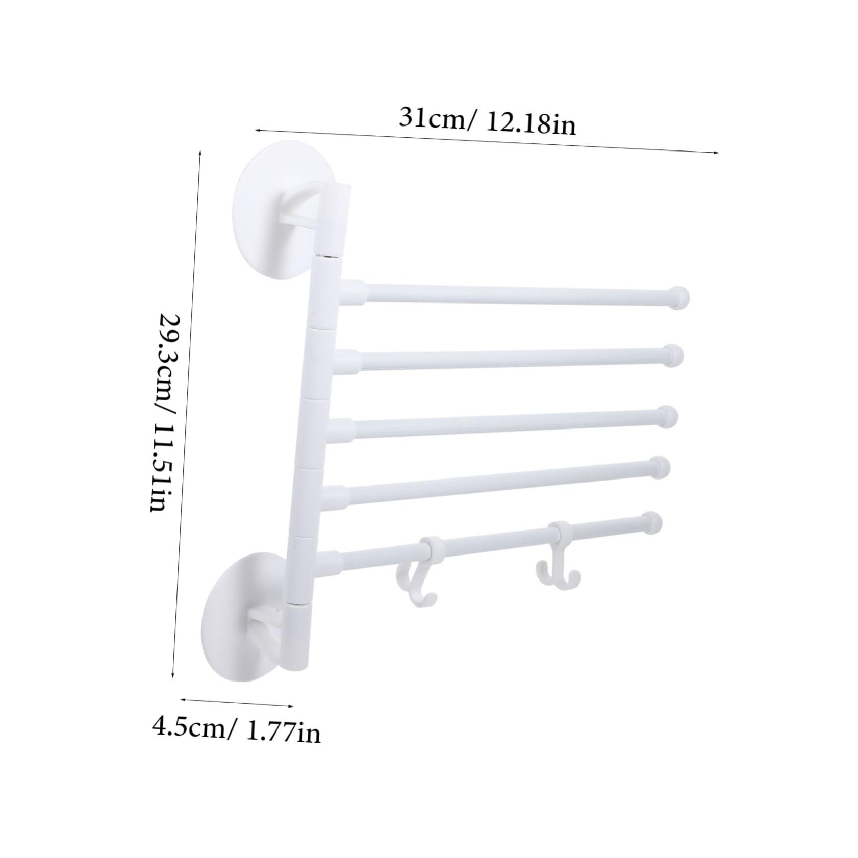 FONDOTIN 1 Set Kitchen Towel Holder Clothes Drying Rack Towels Towel Bar Coat Hangers Towel Rack Toilet Tissue Rack Towel Hanger for Bathroom Hand Towel Hanging Rack Stainless Steel White