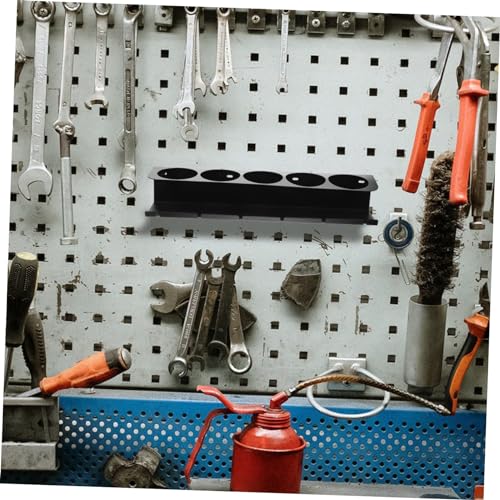 Parliky 1 Set Home Storage Rack Tool Wall Mounted Storage Rack Workshop Storage Shelf Sundries Storage Shelf Electric Drill Holder Garage Storage Shelf Drill Shelf Metal Black