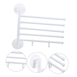 IMIKEYA 1 Set Towel Racks for Bathroom Wall Mounted Clothes Drying Rack Coat Hangers Towel Bar Towels Swivel Towel Rack Hand Towel Racks for Bathroom Bath Towel Rack Towel Rod White Rubber