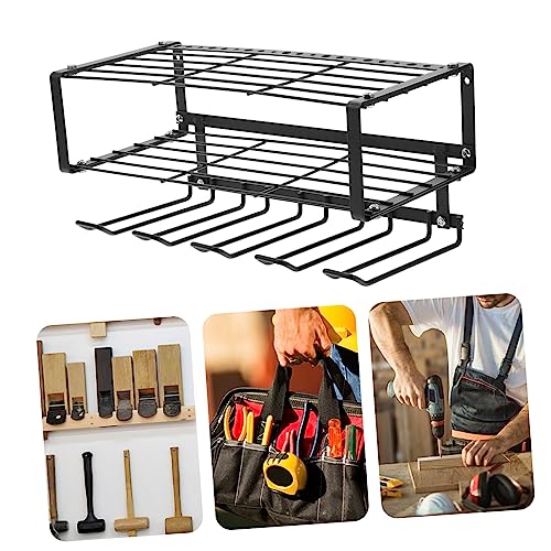 ABOOFAN Electric Drill Storage Rack Heavy Duty Storage Rack Power Screwdriver Cordless Tool Holder Garage Storage Shelves Heavy Duty Garage Organizer Rack Cordless Drill Black Carbon Steel