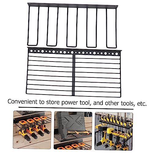 MUSISALY 1 Set Drill Storage Rack Iron Tool Storage Garage Tool Organizer Power Tool Rack Black