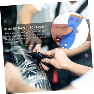 PRETYZOOM 3pcs Paint Plastic Scraper Decals Razor Blue Paint Decals Razor Stickers Plastic