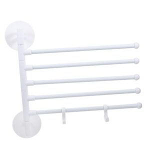 fondotin 1 set kitchen towel holder clothes drying rack towels towel bar coat hangers towel rack toilet tissue rack towel hanger for bathroom hand towel hanging rack stainless steel white